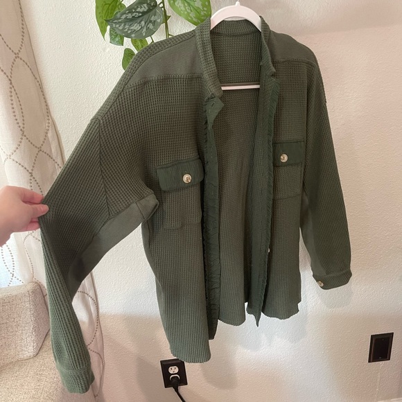 Tops | Green Shacket | Poshmark